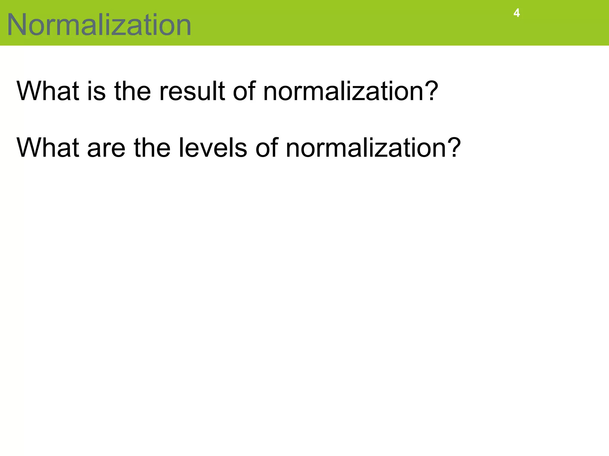 Dwh lecture-06-normalization | PPT