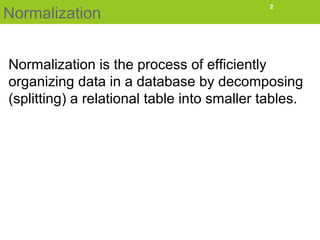 Dwh lecture-06-normalization | PPT