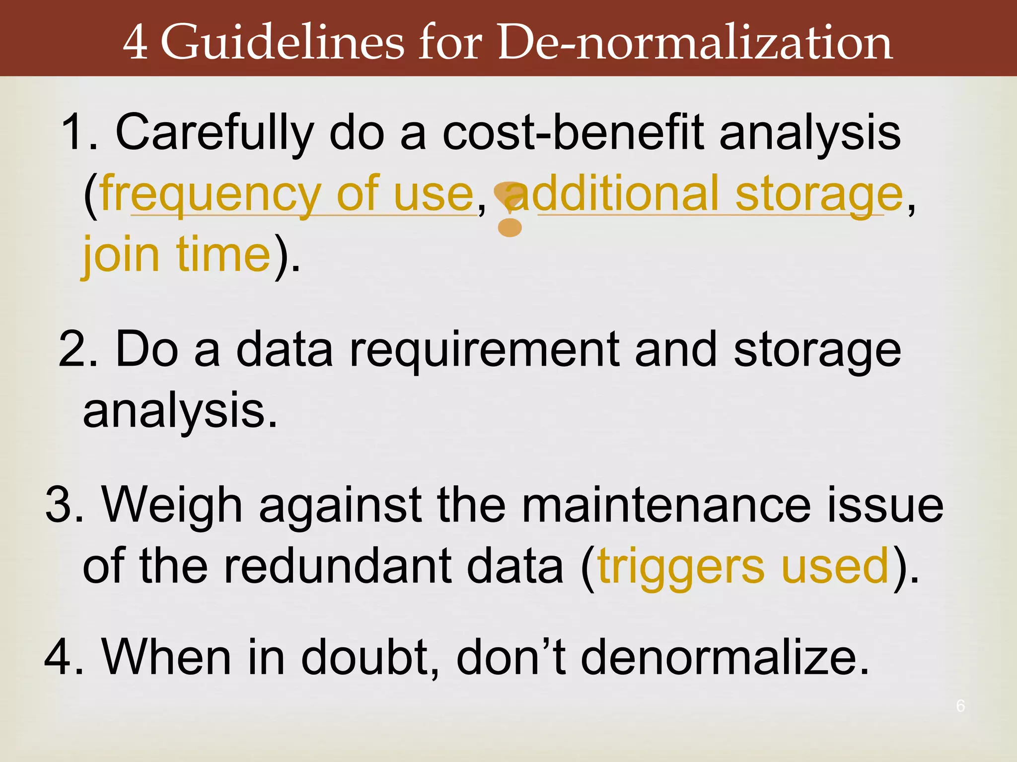 Dwh lecture-07-denormalization | PPT
