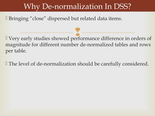Dwh lecture-07-denormalization | PPT