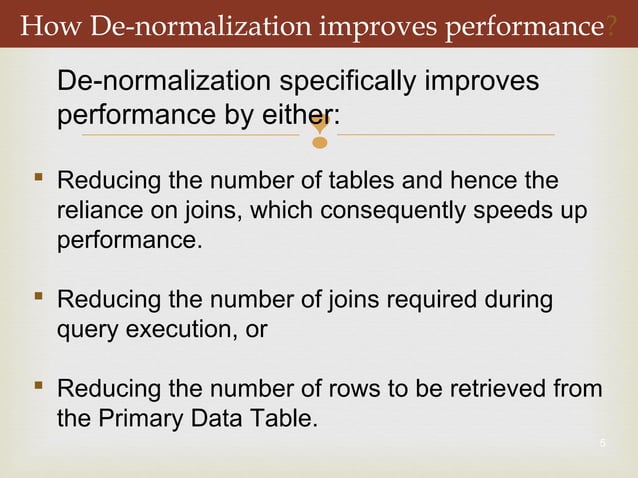 Dwh lecture-07-denormalization | PPT