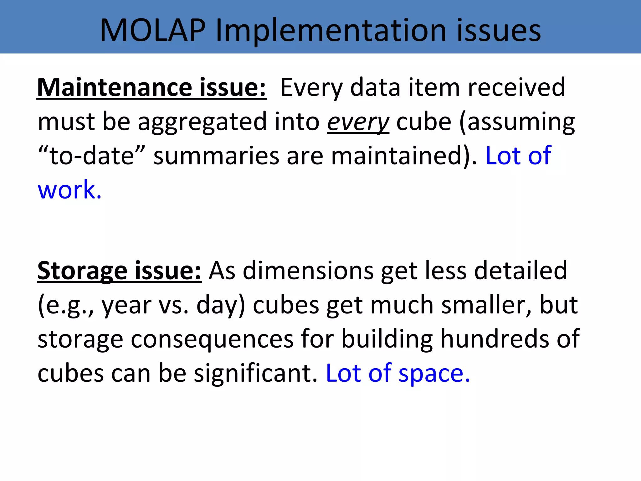 Dwh Lecture 11 Molap Ppt Databases Computer Software And Applications
