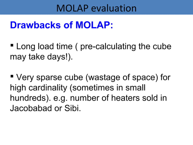 Dwh Lecture 11 Molap Ppt Databases Computer Software And Applications