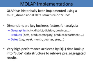 Dwh lecture 11-molap | PPT