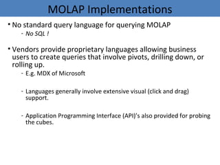 Dwh lecture 11-molap | PPT