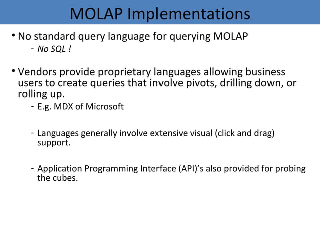 Dwh lecture 11-molap | PPT | Databases | Computer Software and Applications