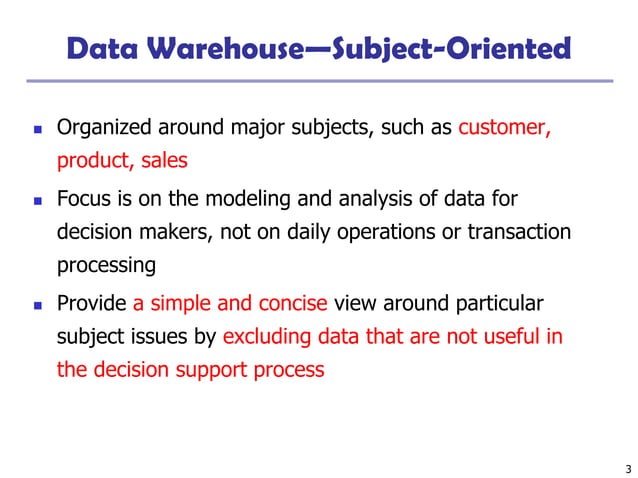 data warehousing and online analtytical processing | PPT