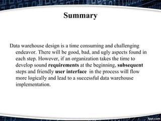 Data warehouse and User interface | PPT