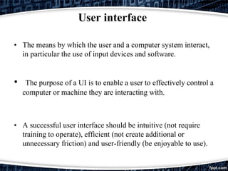 Data warehouse and User interface | PPT