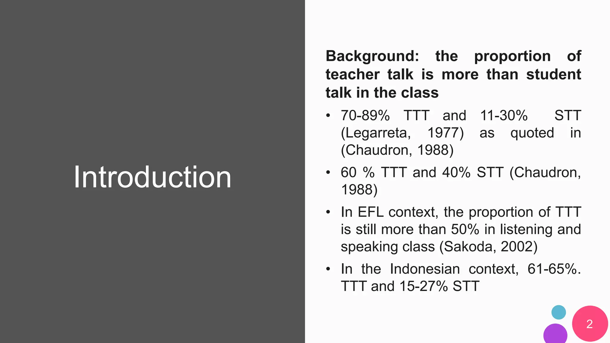 Teacher Talking Time and Students Talking Time in English for Academic ...