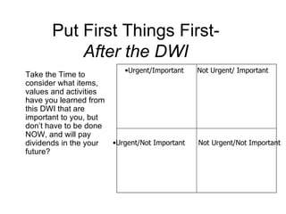 DWI First Time Offender Education Revised | PPT