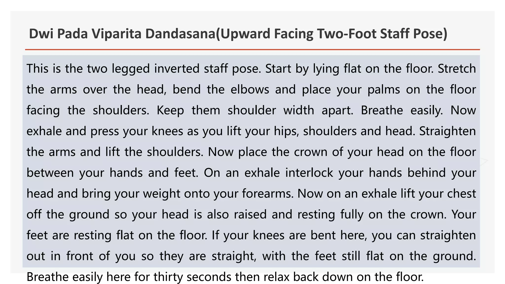Dwi Pada Viparita Dandasana (Upward Facing Two-Foot pose | PPTX