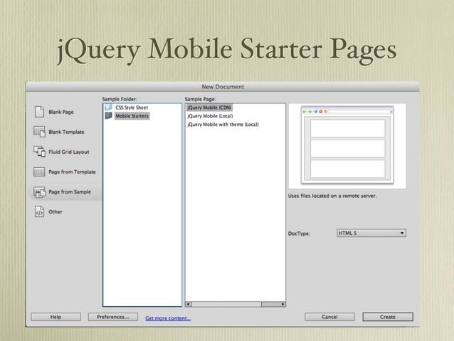 Dreamweaver CS6, jQuery, PhoneGap, mobile design | PDF