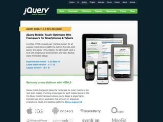Dreamweaver CS6, jQuery, PhoneGap, mobile design | PPT