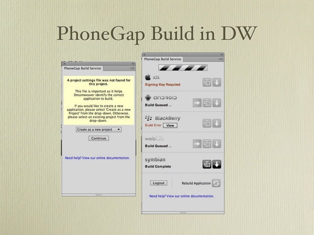 Dreamweaver CS6, jQuery, PhoneGap, mobile design