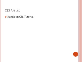 CSS Cascading Style Sheet Introduction slides | PPT