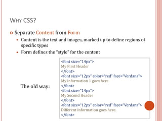 CSS Cascading Style Sheet Introduction slides | PPT