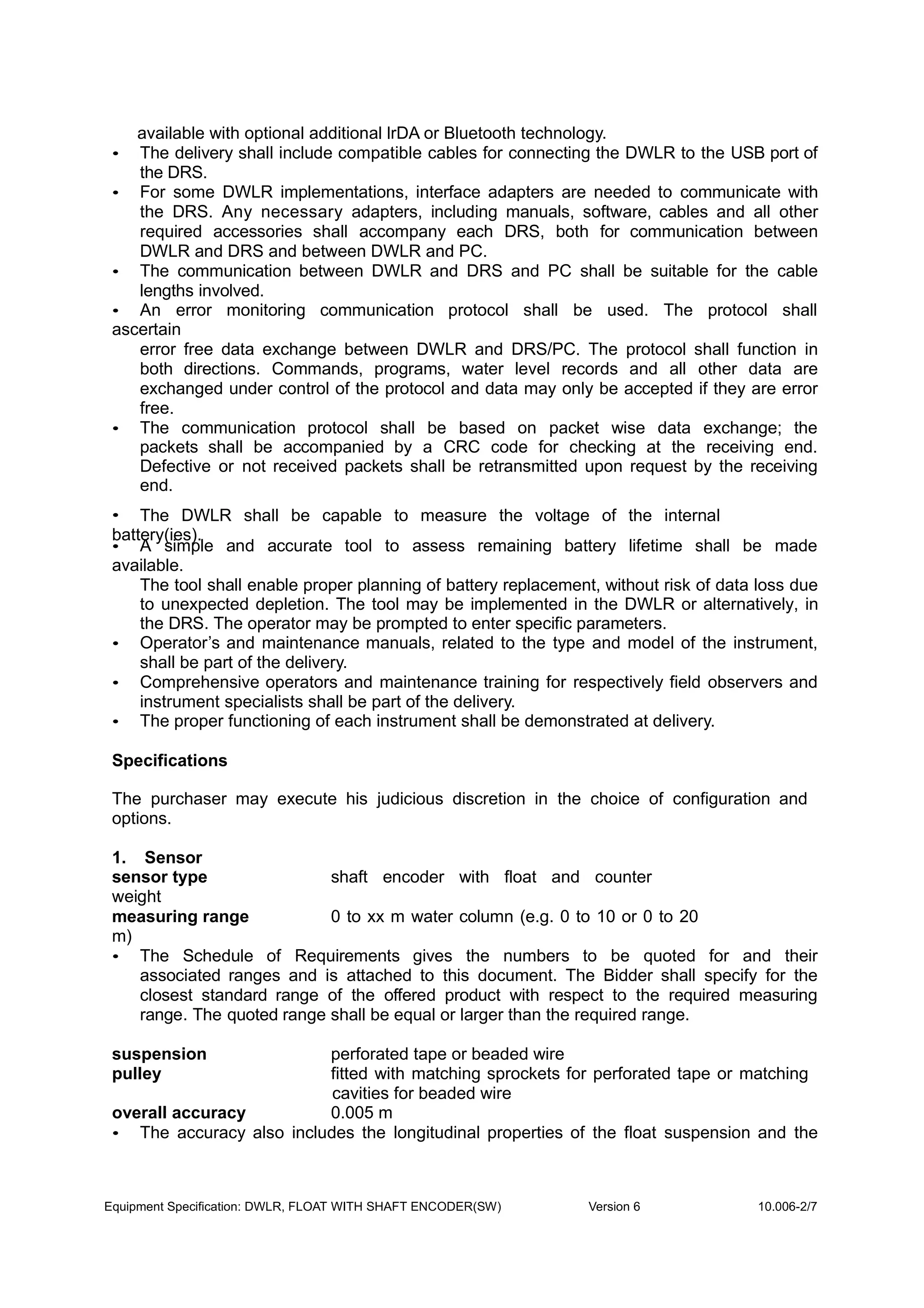 Dwlr, float type with shaft encoder (sw) | DOC