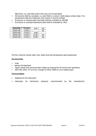 Dwlr, float type with shaft encoder (sw) | DOC