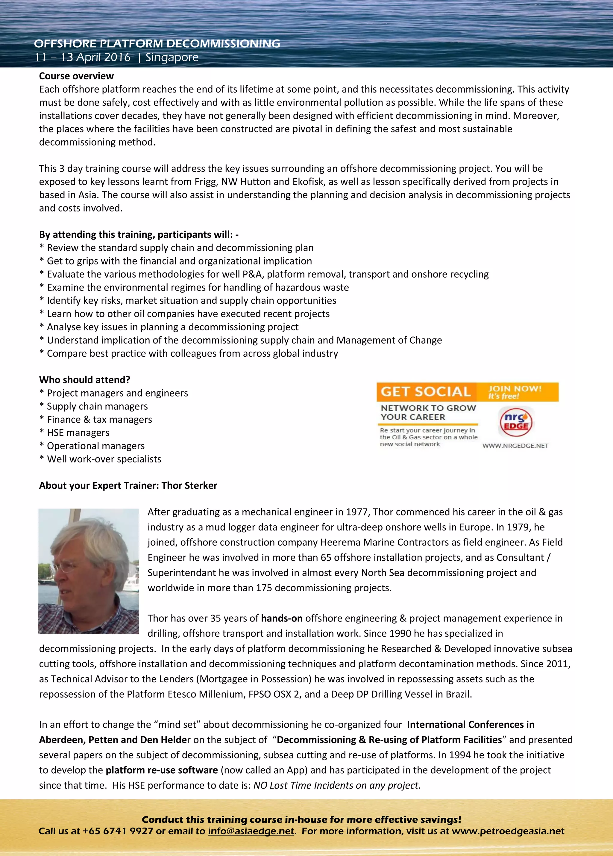 PE976 Offshore Platform Decommissioning | PDF