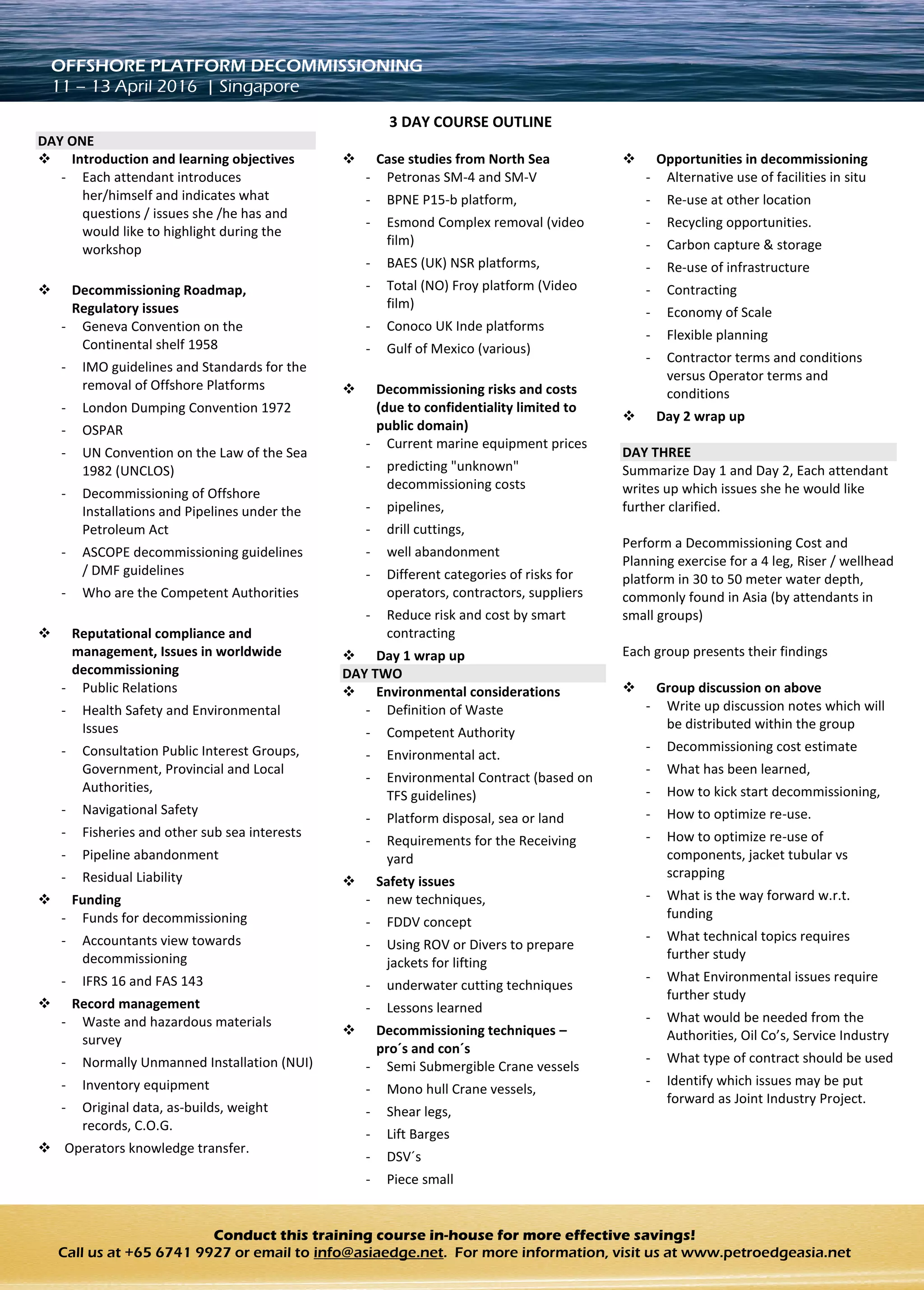 PE976 Offshore Platform Decommissioning | PDF