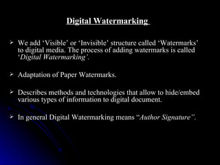 Digital Watermarking | PPT