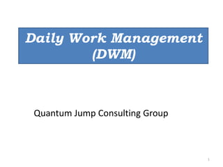 Daily Work management Presentation (PPT). | PDF