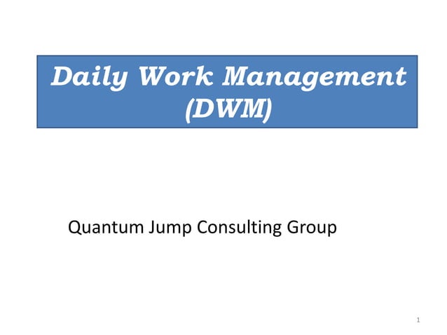Daily Work management Presentation (PPT). | PDF
