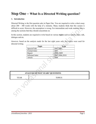 Directed Writing Module (V2011) | DOC
