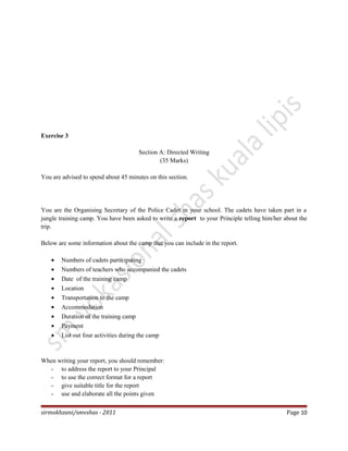 Directed Writing Module (V2011) | DOC