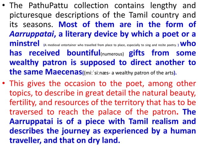 Tamil pathupattu | PPTX | Poetry | Books and Literature