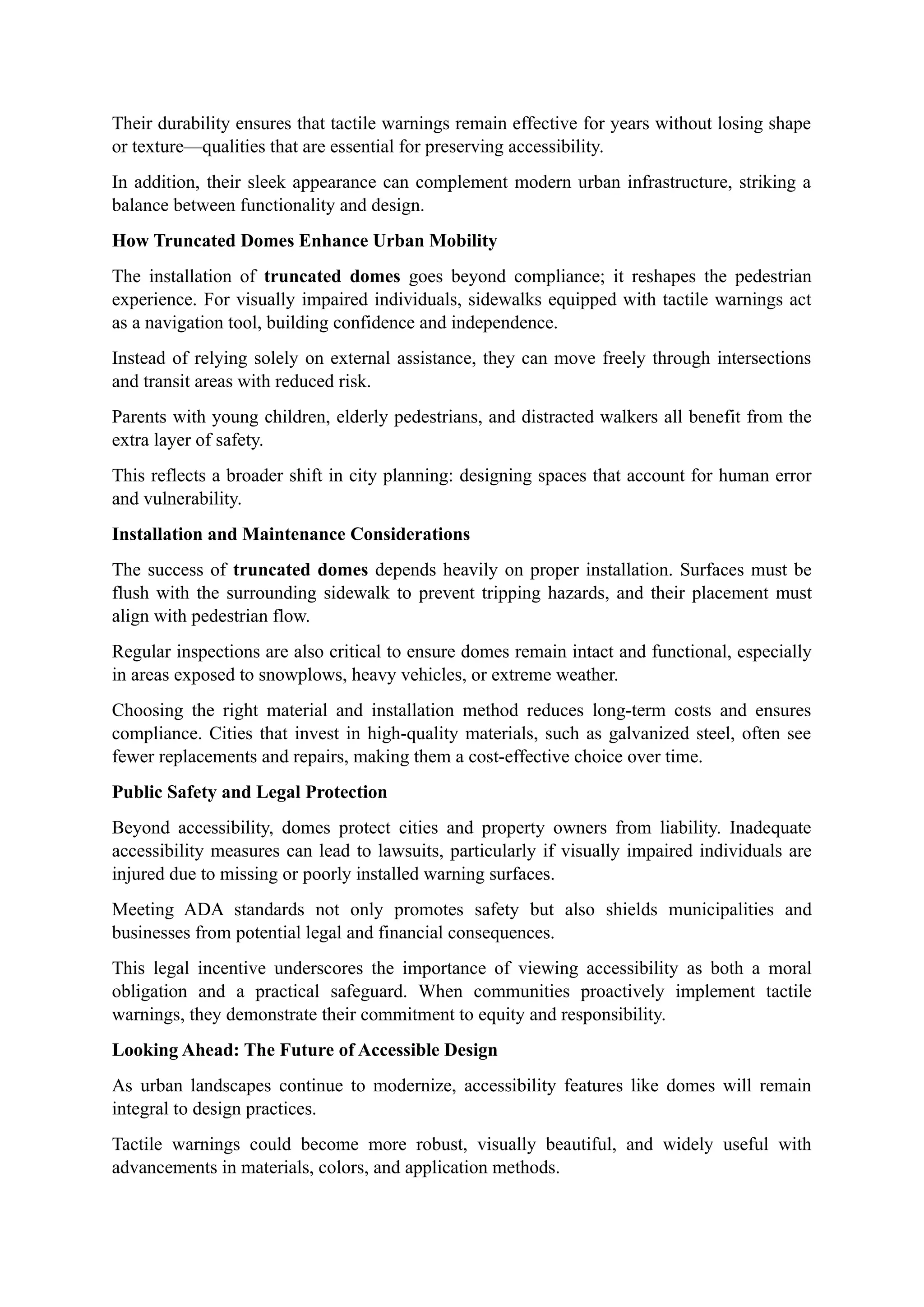 Sidewalk Safety Upgrade: Truncated Domes Improve Accessibility for the ...