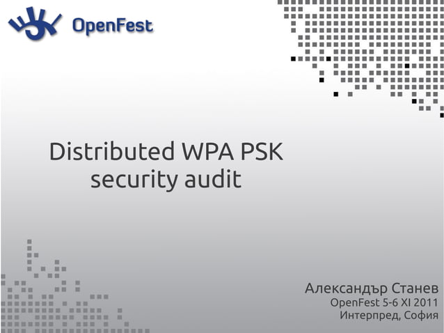Distributed WPA PSK security audit | PDF