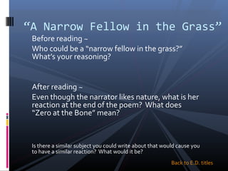 Emily Dickinson and Walt Whitman Overview | PPT