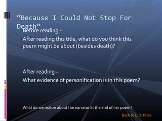 Emily Dickinson and Walt Whitman Overview | PPT