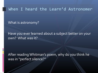 Emily Dickinson and Walt Whitman Overview | PPT