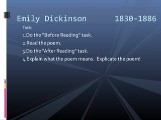 Emily Dickinson and Walt Whitman Overview | PPT