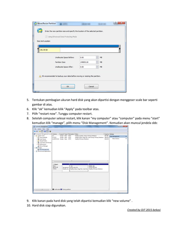 Manual partisi hard disk menggunakan partition wizard pro 5 | PDF
