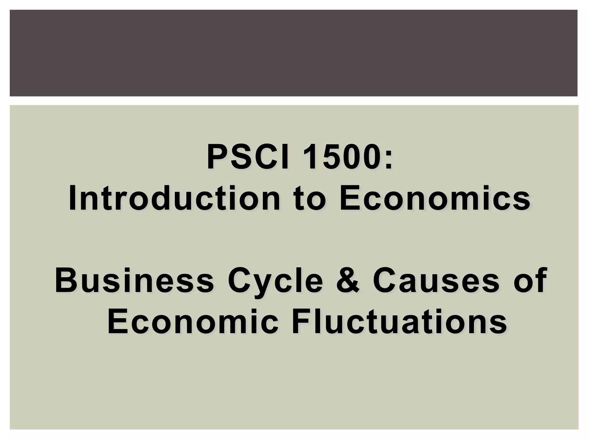 Topic 8 - Business Cycle & Economic Fluctuations | PPTX