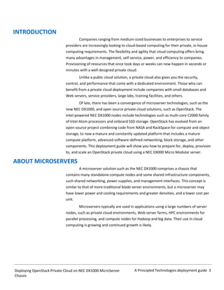 Deploying OpenStack Private Cloud on NEC DX1000 MicroServer Chassis | PDF