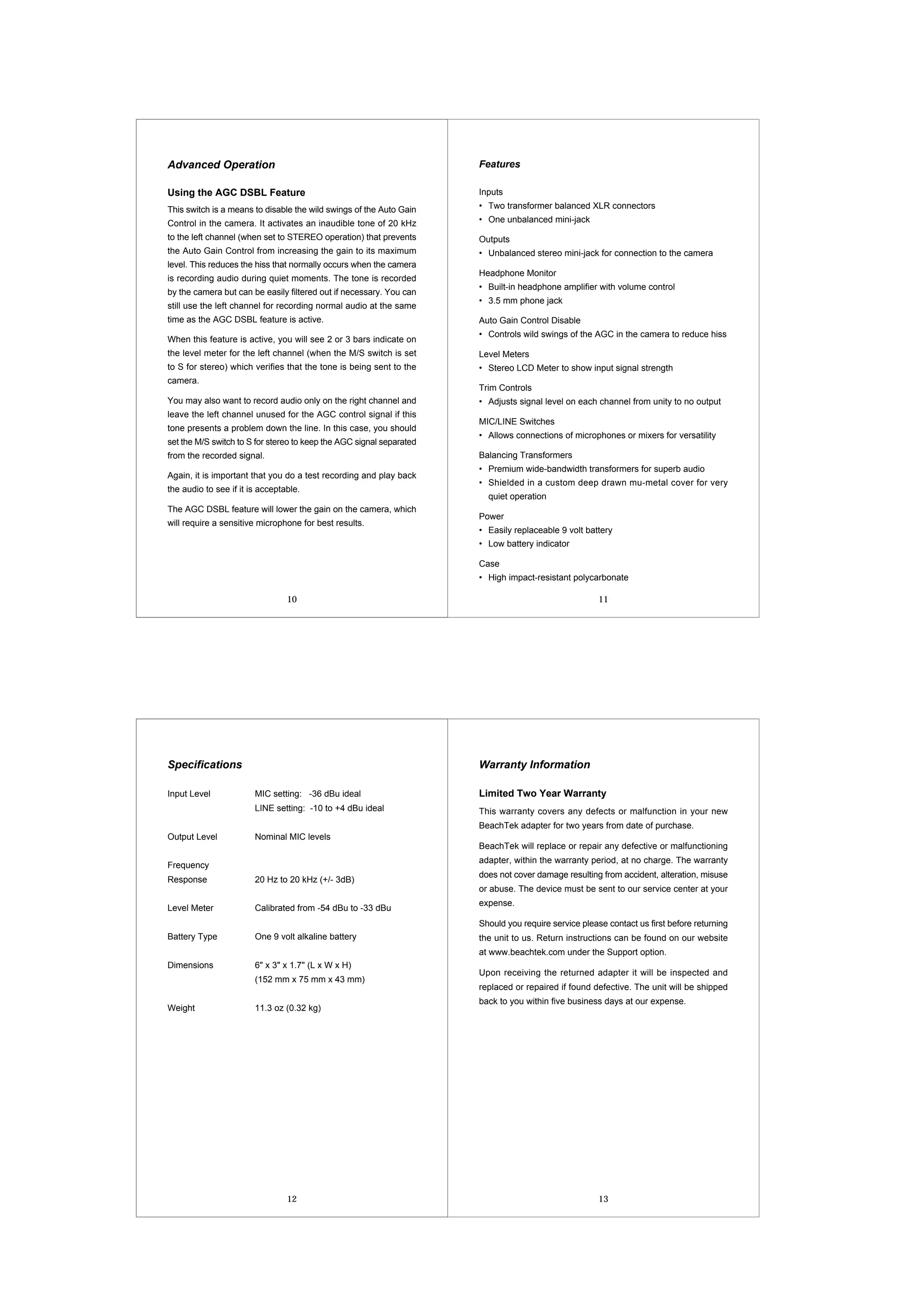 Beachtek DXA-5DA | PDF