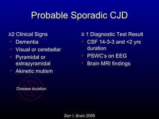Diagnosis of Creutzfeldt-Jakob Disease | PPT