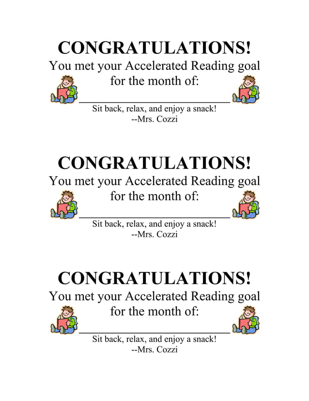 Accelerated reading goal form | DOC