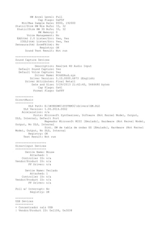 Dx diag | TXT | Operating Systems | Computer Software and Applications