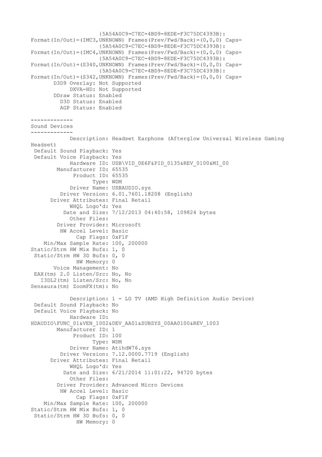 Dx diag | TXT | Video Software | Computer Software and Applications