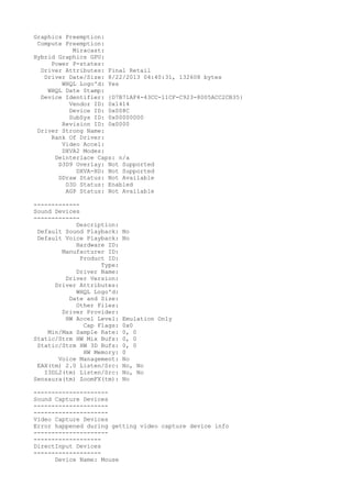 Dx diag | TXT | Operating Systems | Computer Software and Applications