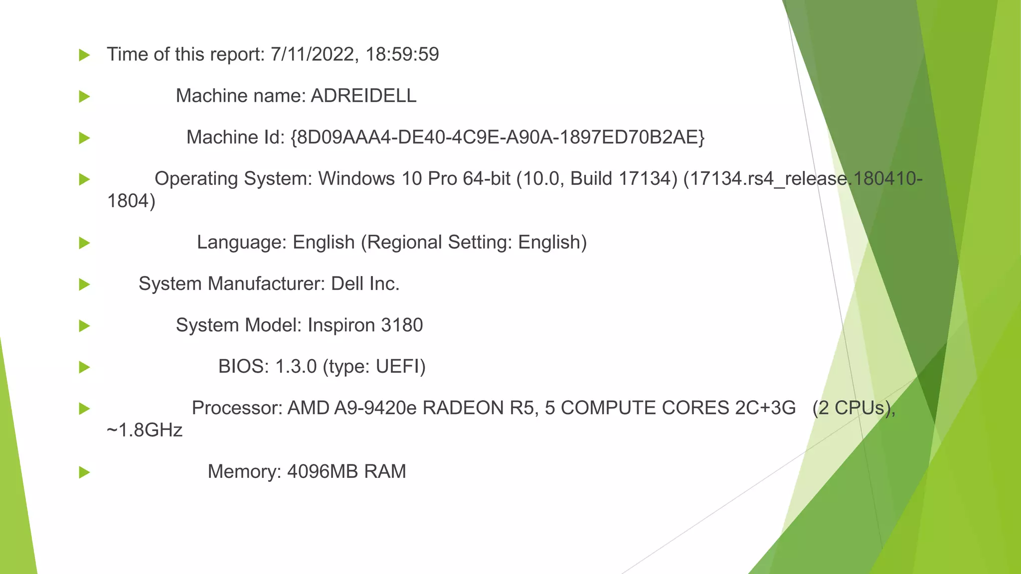 DX DIAG System Information.pptx | Operating Systems | Computer Software ...