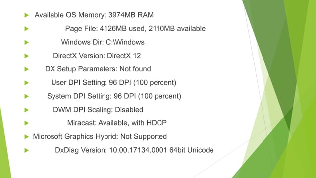 DX DIAG System Information.pptx | Operating Systems | Computer Software ...