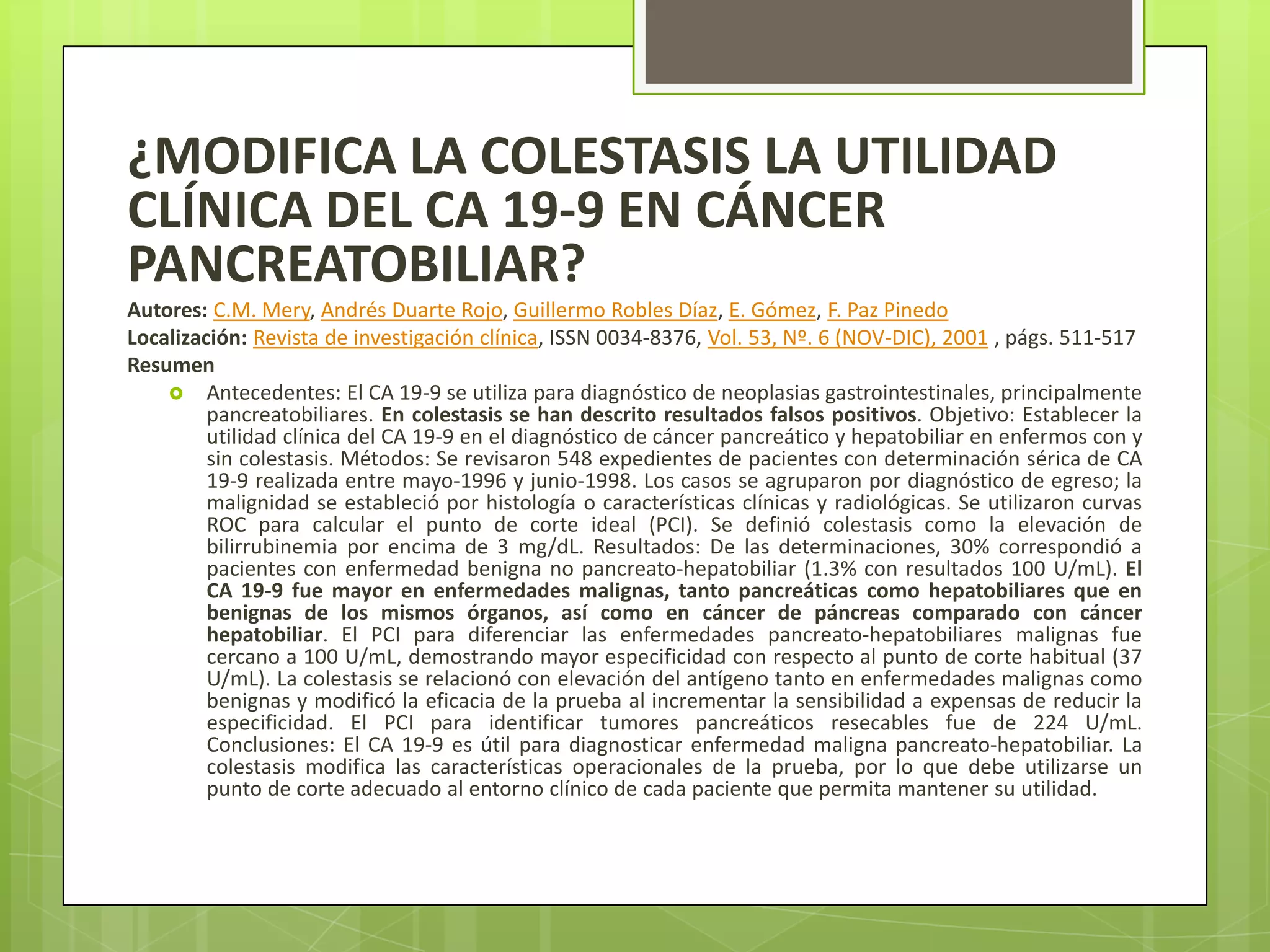 DX DIFERENCIAL: COLESTASIS | PPT