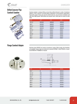 SME Cam and Groove hose couplings camlock quick disconnect adapter ...
